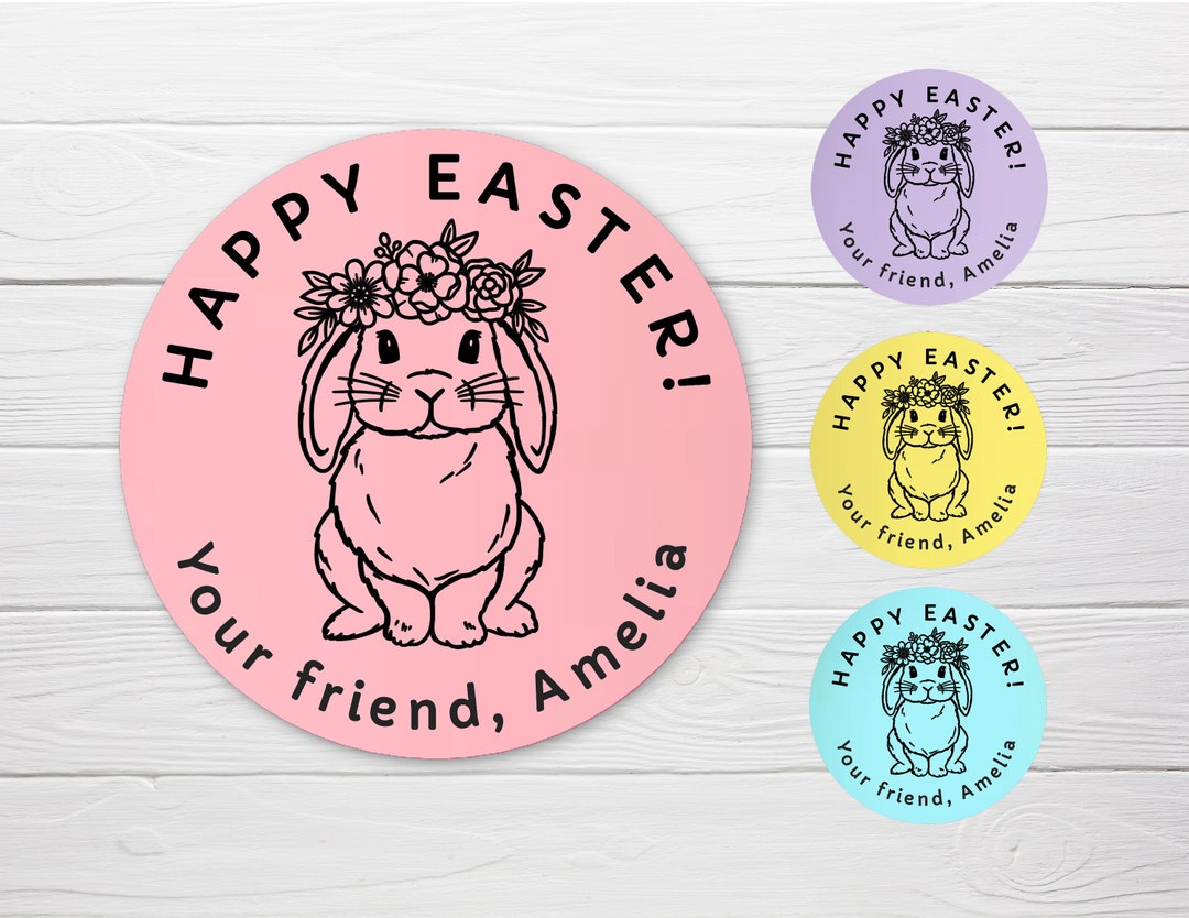 Easter Bunny Custom Labels / Watercolor Designs / Personalized Easter ...