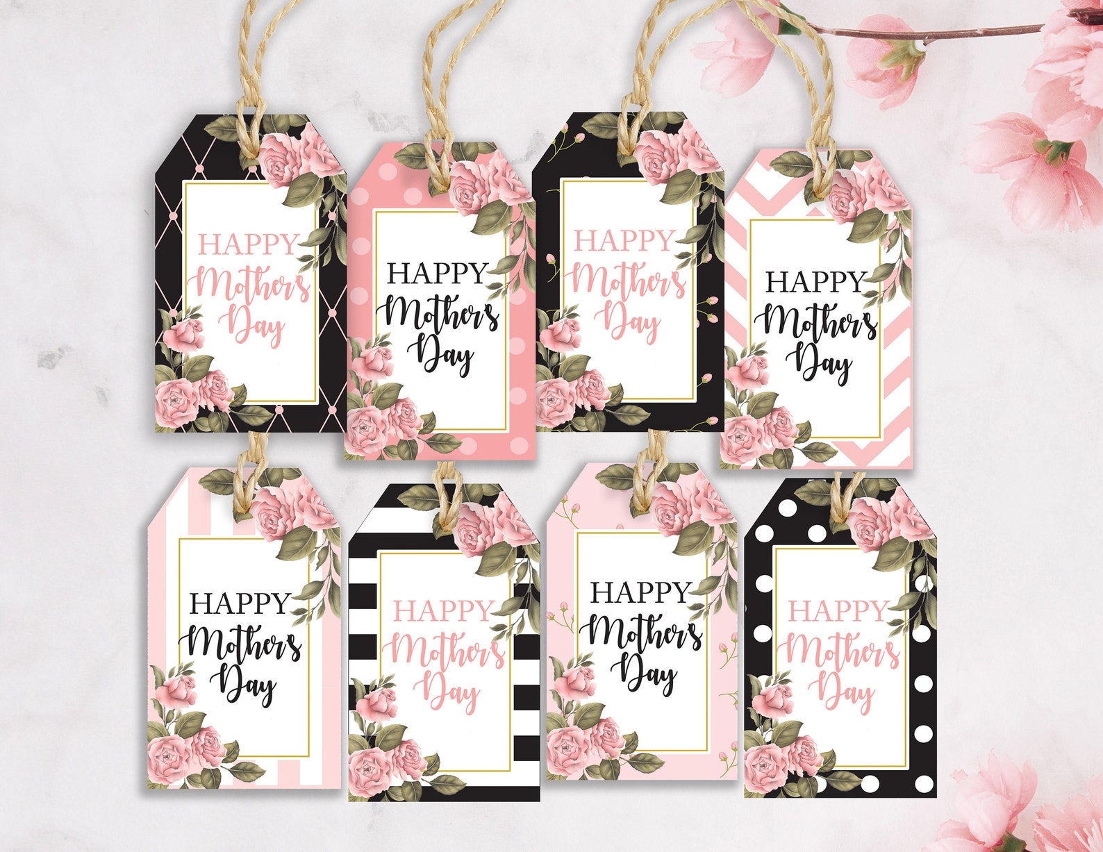 Mother's Day Gift Tags / ENGLISH and SPANISH / 8 Styles / - Etsy