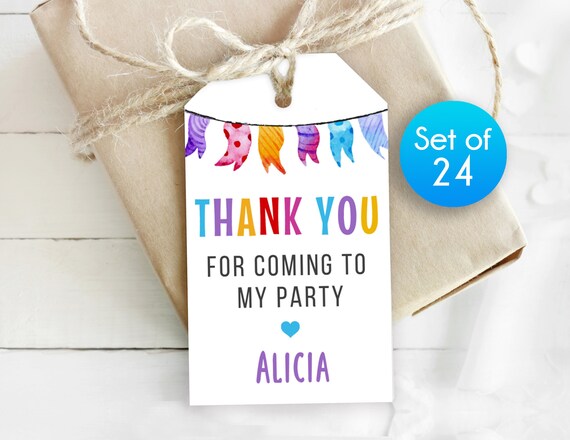 Thank You Birthday Gift Tags / Personalized Birthday Party - Etsy