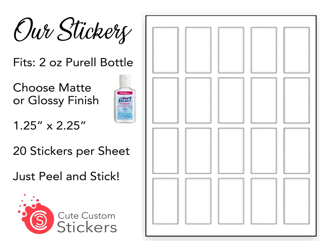 Custom Hand Sanitizer Labels / Labels Only / 2 Sizes / Custom - Etsy