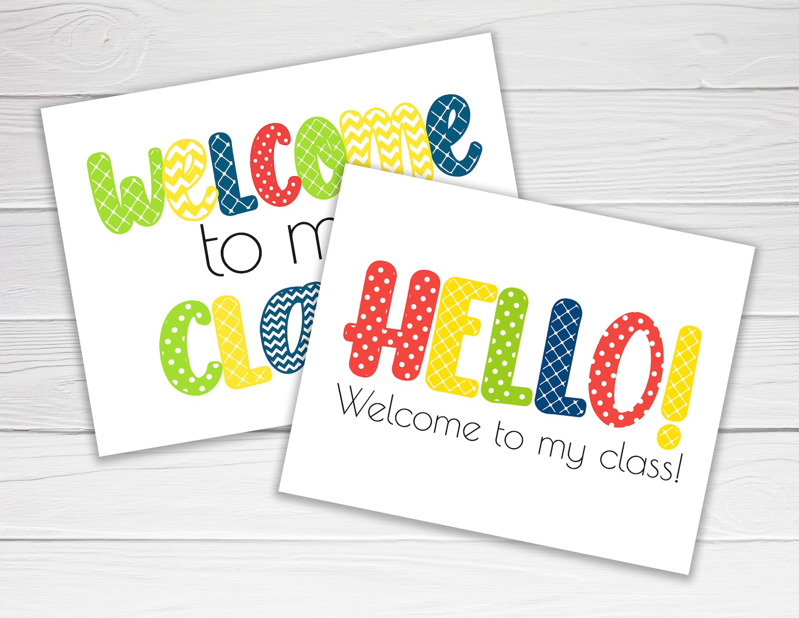 Welcome To My Class And Welcome To Our Class Teacher Postcards 2 Bright Designs Printable