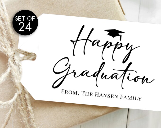 Personalized Happy Graduation Gift Tags Graduation Gift Tag Graduate ...