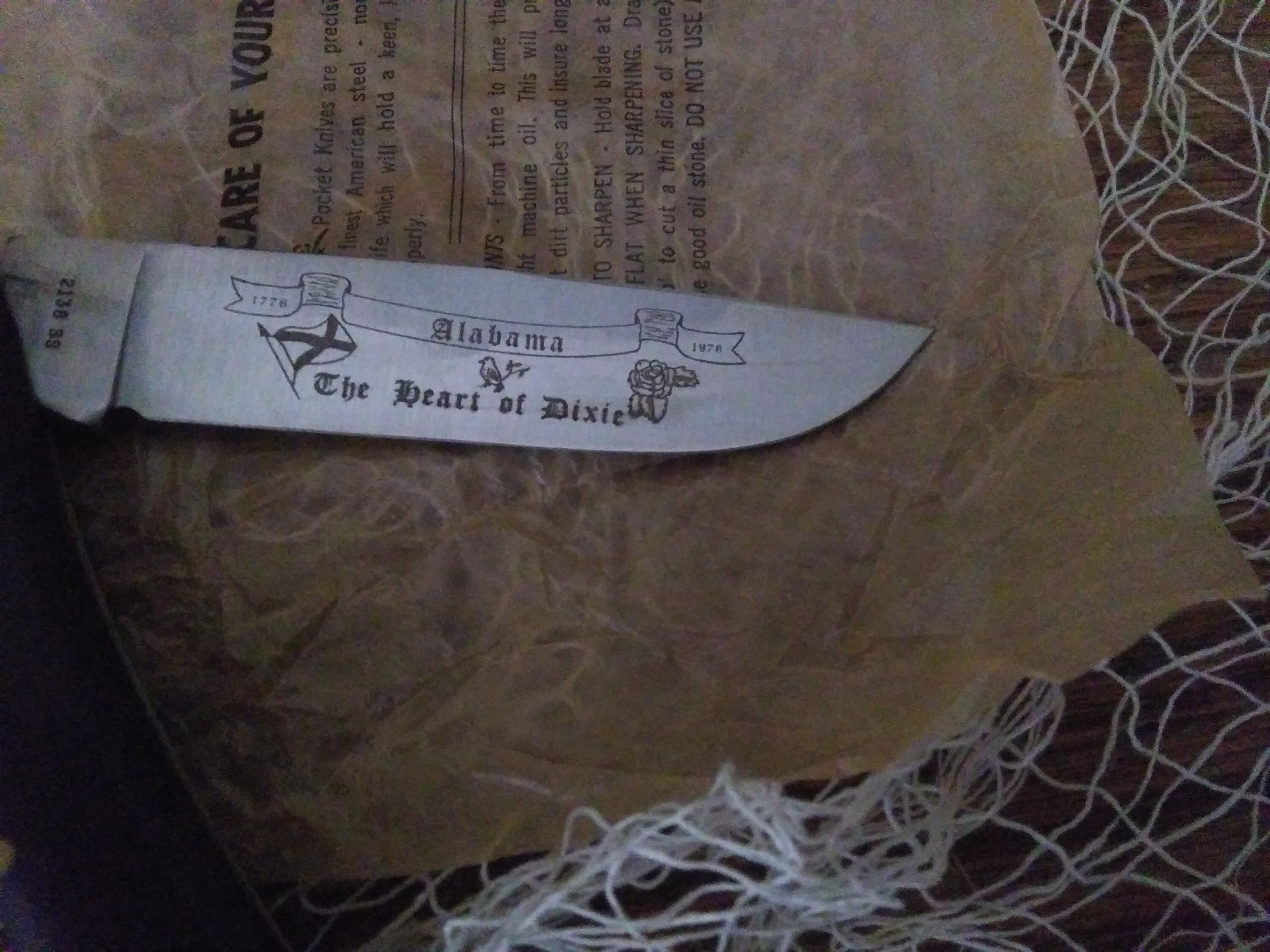 Vintage 1976 New Case Knife Sodbuster ALABAMA 1776-1976 Heart of Dixie ...