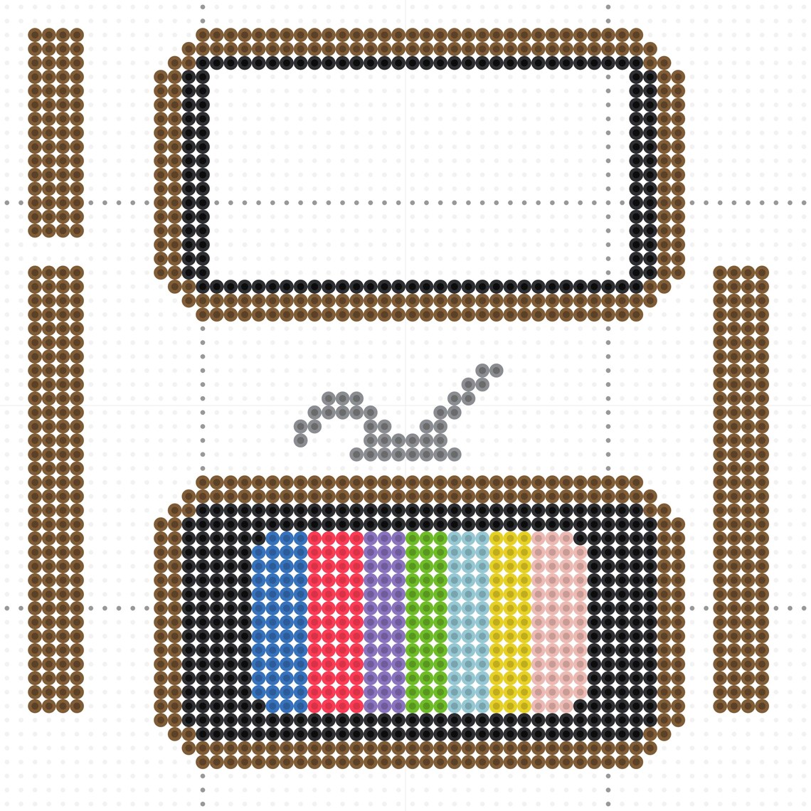 Fuse Bead Retro TV Phone Stand Pattern: DIY Perler Melty Bead Design ...