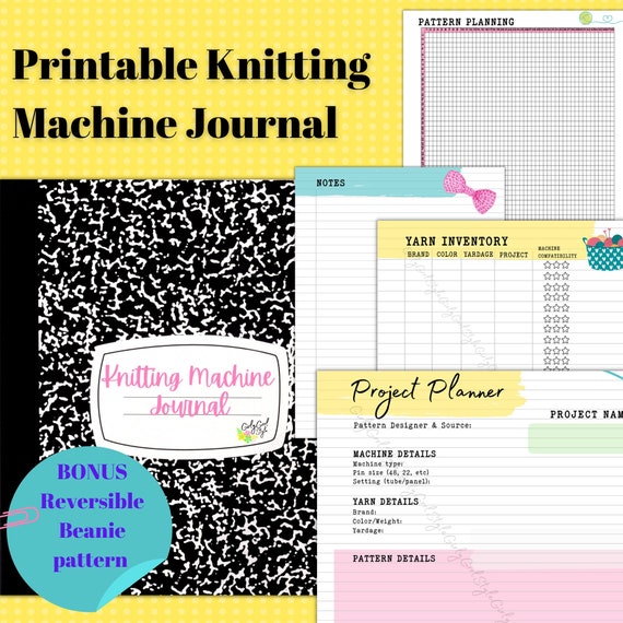 Knitting Machine Journal. Printable DIGITAL DOWNLOAD. Yarn - Etsy