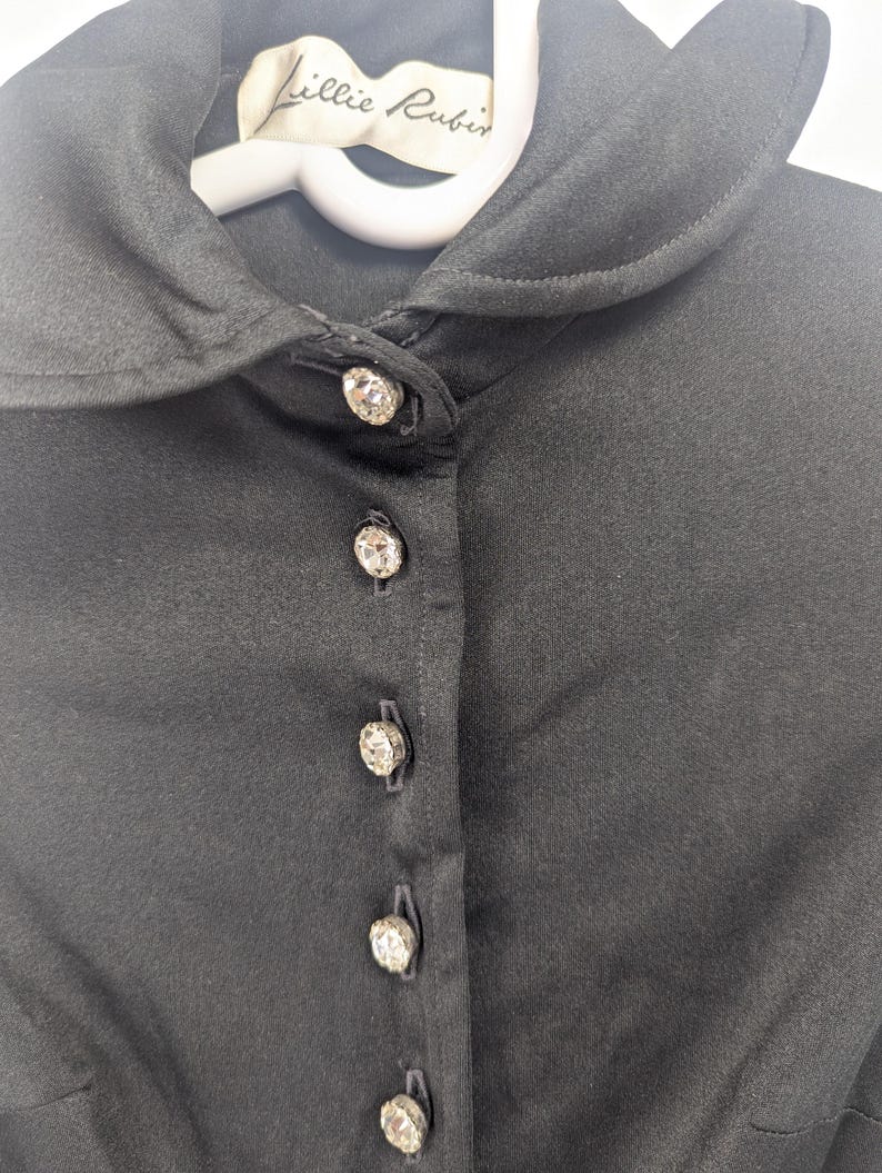 Vintage Lillie Rubin Black Gown With Rhinestone Buttons - Etsy