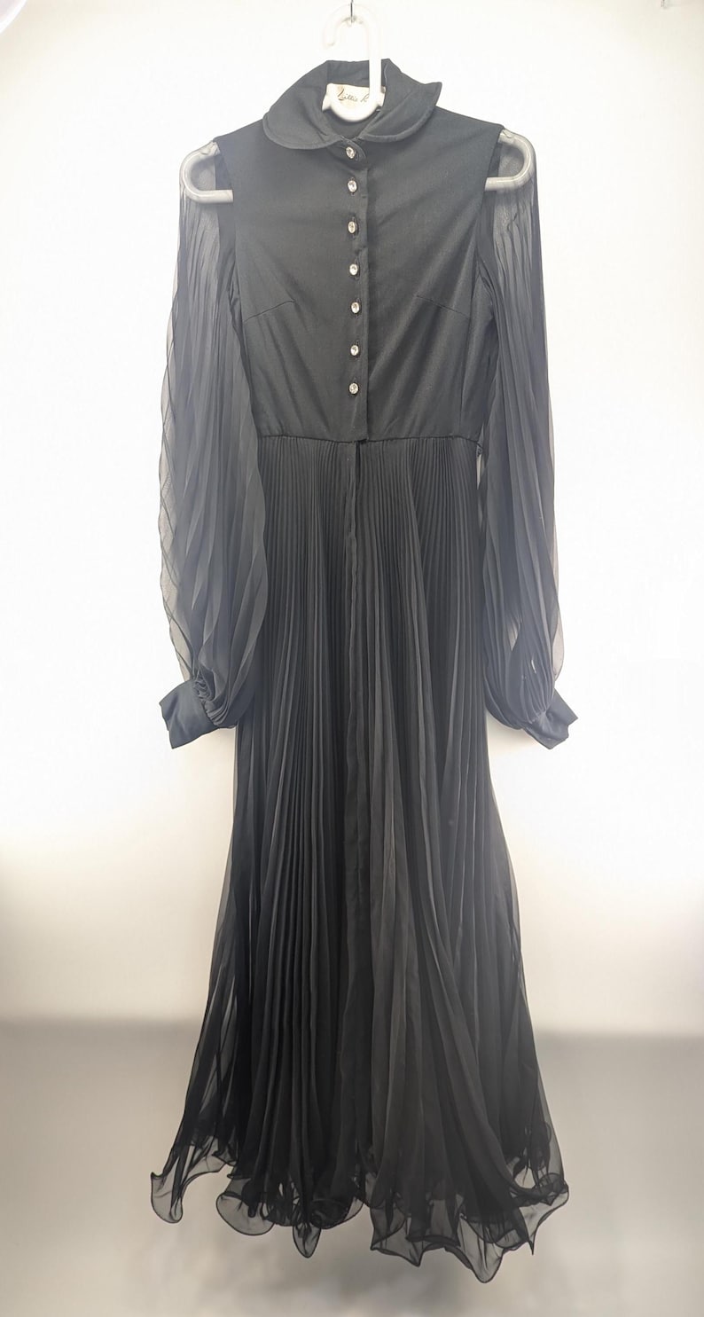 Vintage Lillie Rubin Black Gown With Rhinestone Buttons - Etsy
