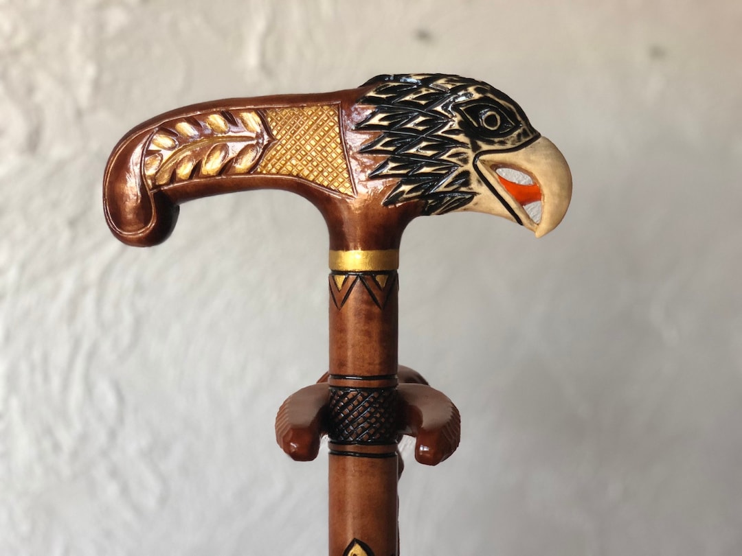 Carved Wizard Cane Eagle, Wizard Staff, Walkig Cane for Men, Cane ...