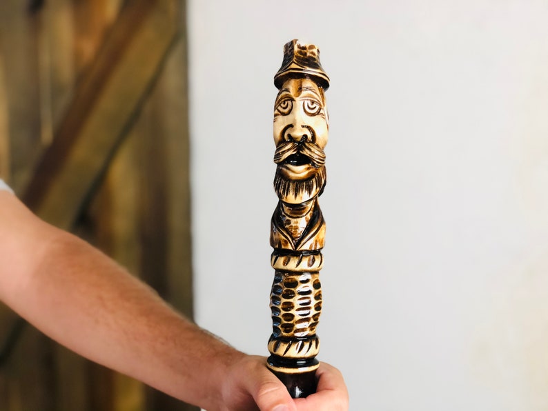 Fantasy Staff Wood Carving Staff Ceremonial Staff Wood - Etsy