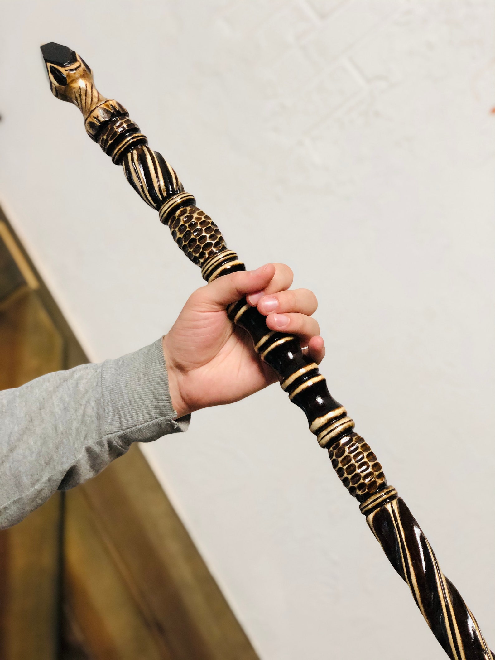 Mage Staff Wooden Hiking Stick Wizard Staff Handmade - Etsy