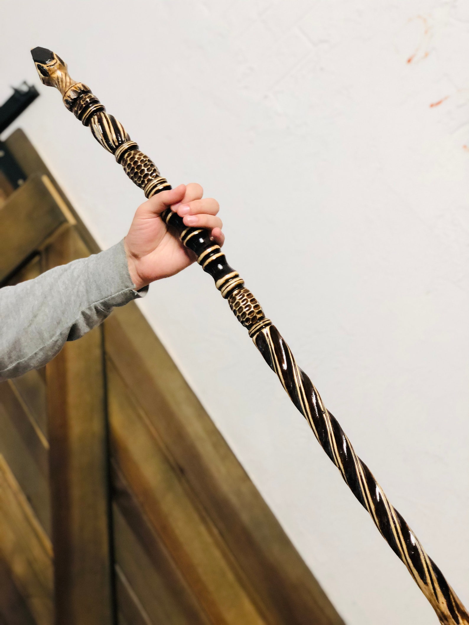 Mage Staff Wooden Hiking Stick Wizard Staff Handmade - Etsy