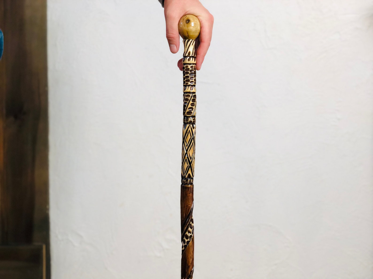 Wood Walking Stick 35 Inch Wizards Walking Sticks Mage - Etsy