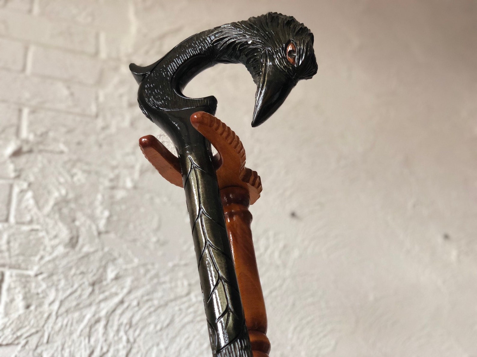 Raven Walking Cane Raven Black Walking Stick Raven Walking | Etsy UK