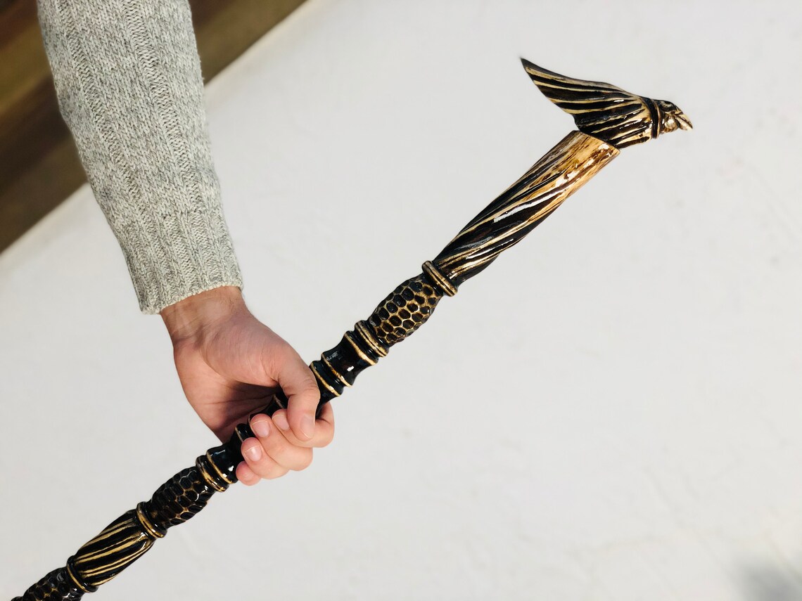 Mage staff wooden hiking stick wizard staff handmade | Etsy