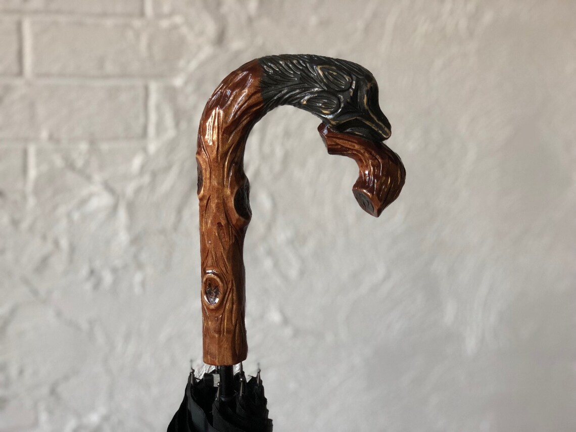 Unique Umbrella Hand Carved Umbrella for Men Custom Umbrella | Etsy