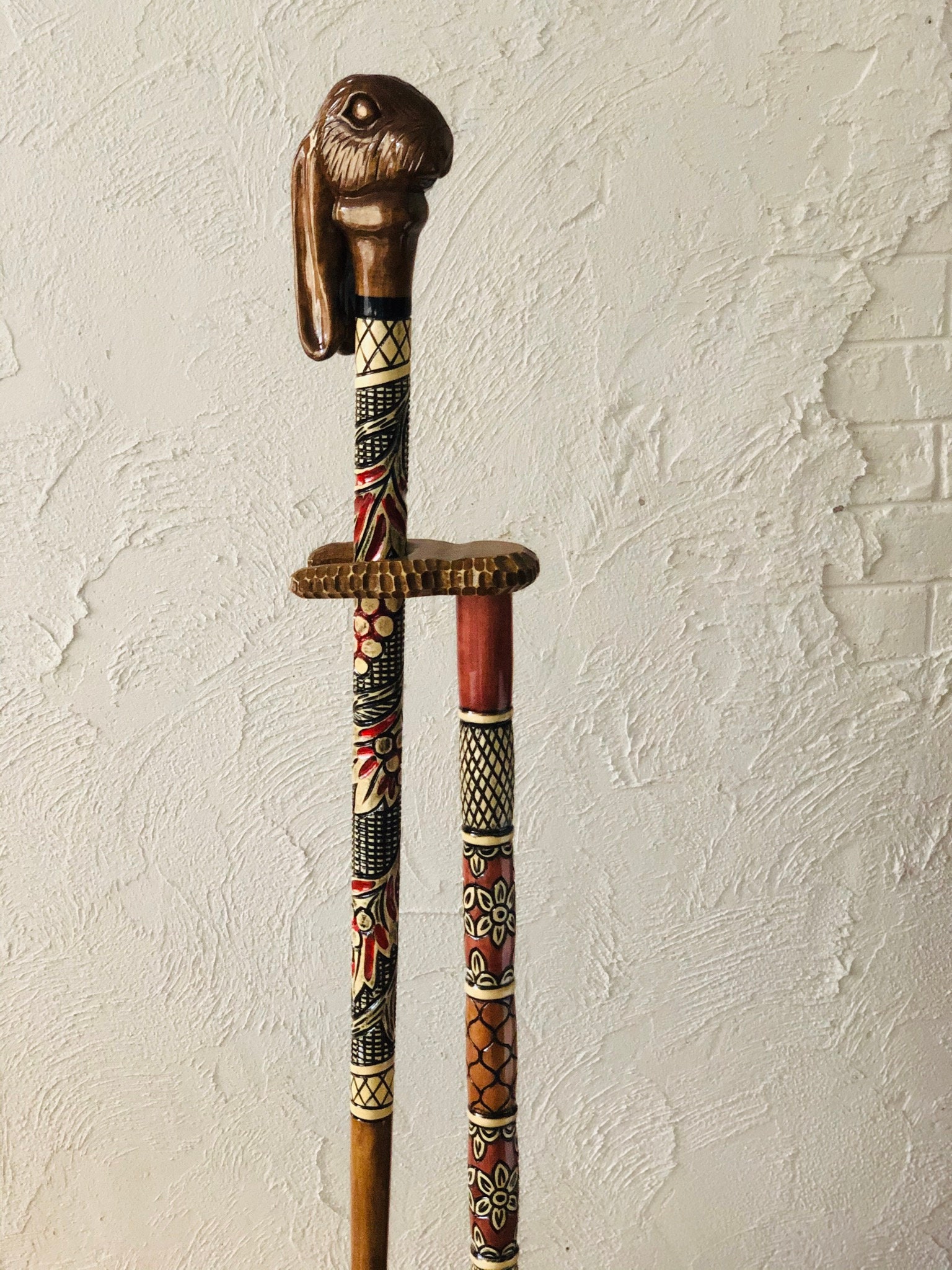 Wood Walking Cane Rabbit Handmade Walking Stick Victorian Cane | Etsy