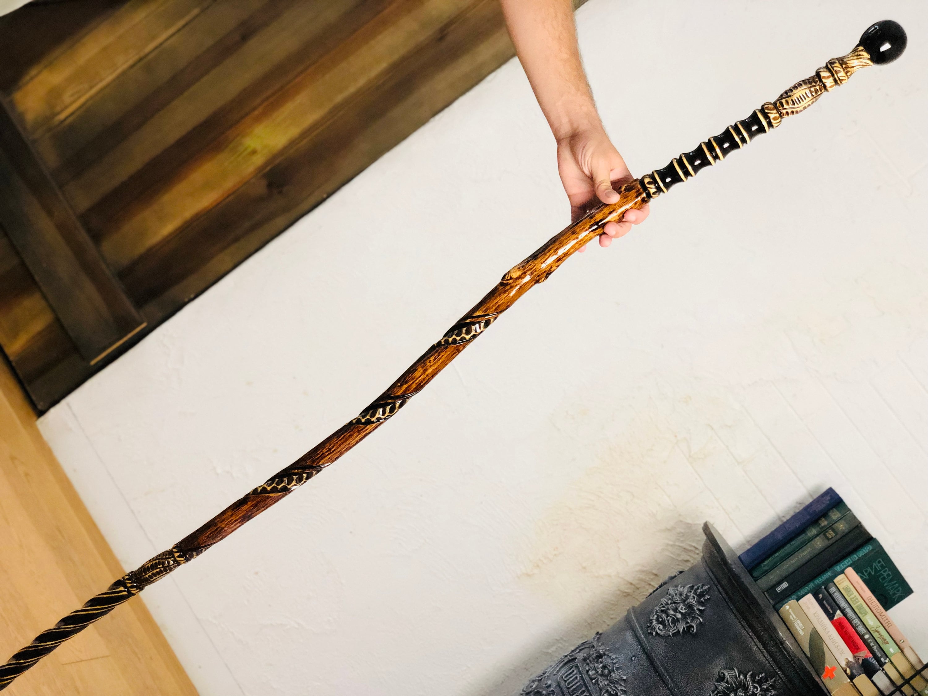 Wooden Staff Wizard Staff Rune Staff | Etsy