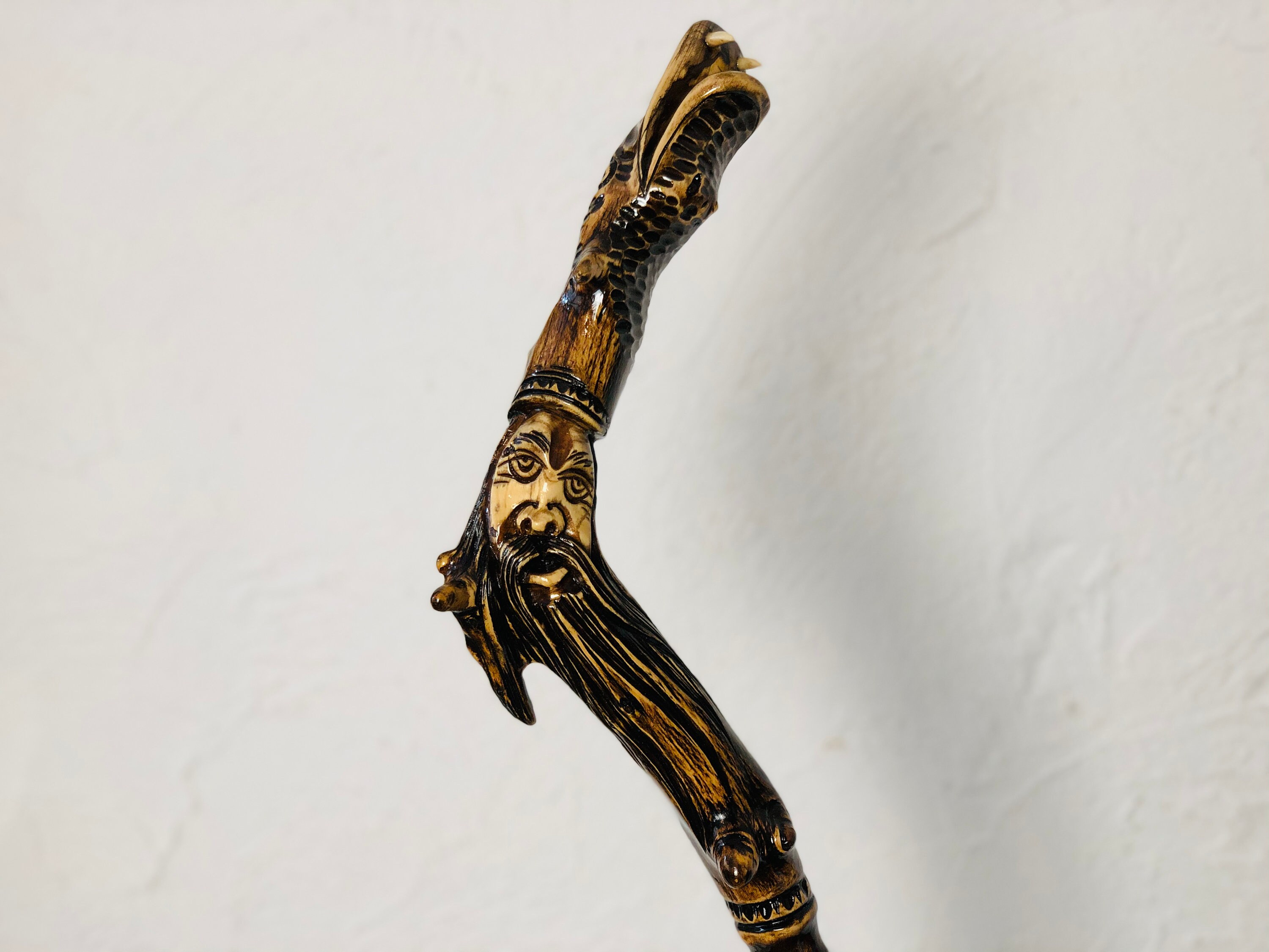 Wizard staff Wooden hiking staff Handmade hiking stick | Etsy