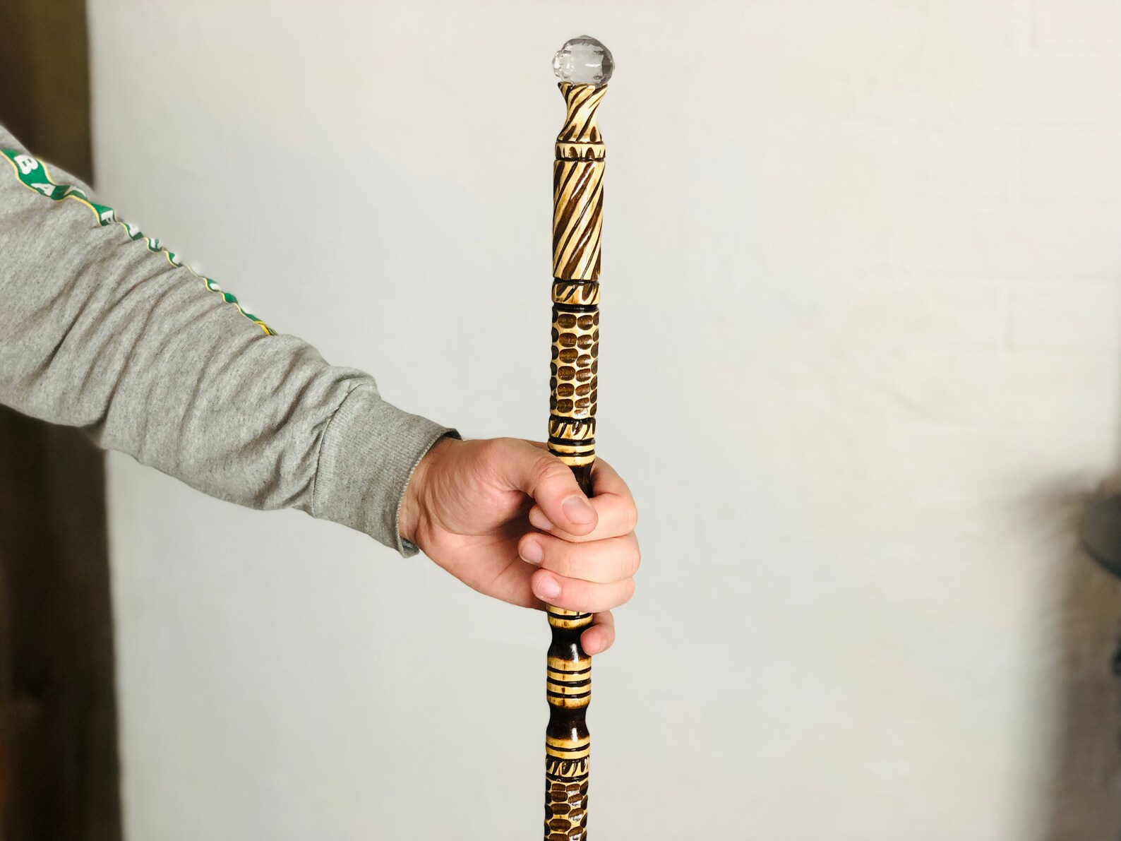 Mage Staff Wooden Hiking Stick Wizard Staff Handmade | Etsy