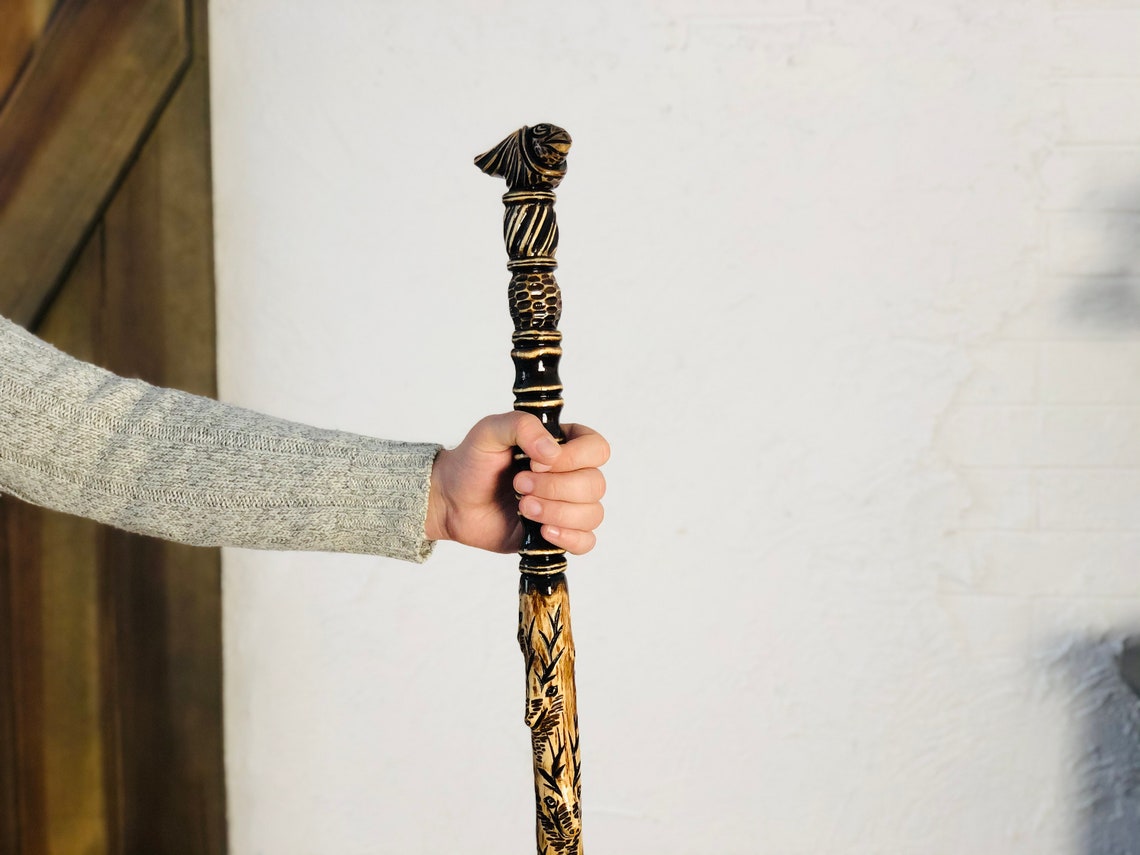 Hiking Staff Snake Wizard Staff Snake Hiking Stick Trekking - Etsy