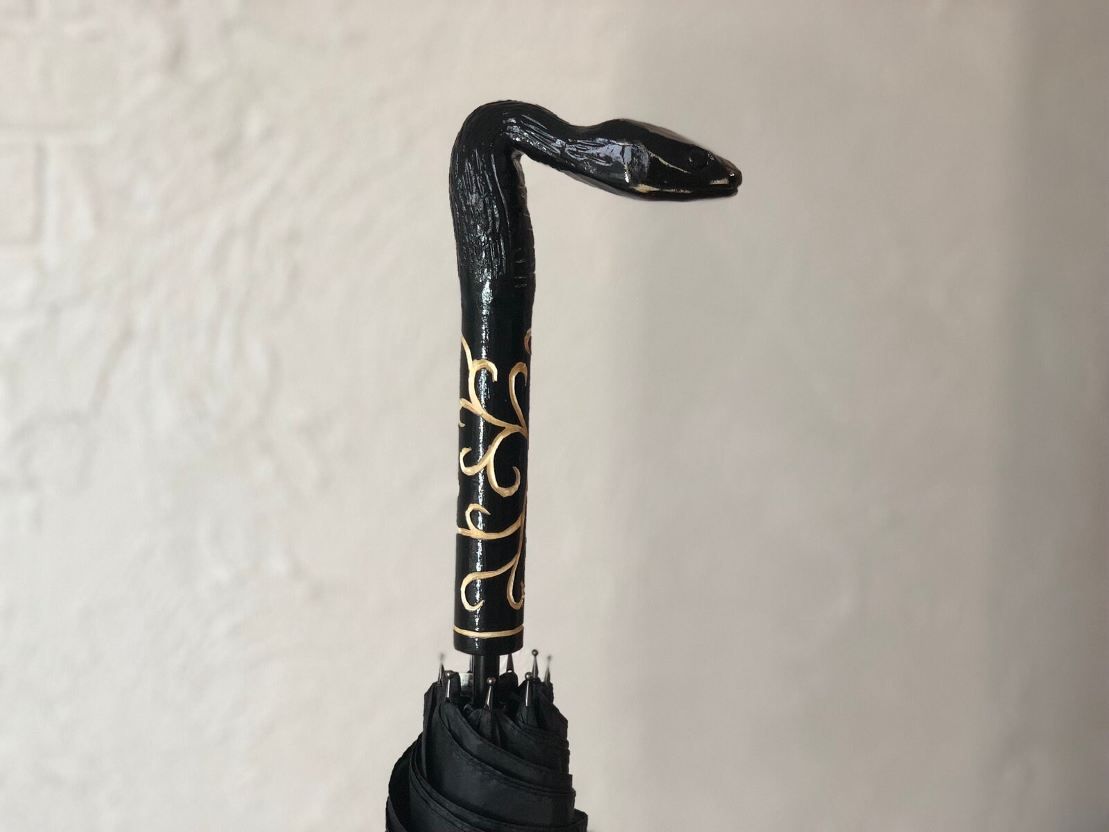Hand Carved Wooden Umbrella Serpent Design Umbrella Snake | Etsy