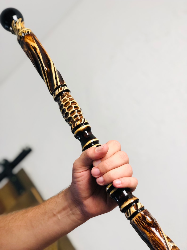 Larp Staff Hiking Pole Wizard Staff Hiking Staff Mage - Etsy