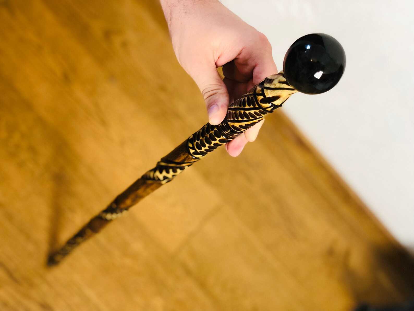 Hand Carved Walking Stick 36 Inch Wizard Walking Stick Magic - Etsy