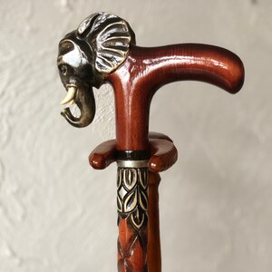 Wood Walking Cane Elephant - Etsy