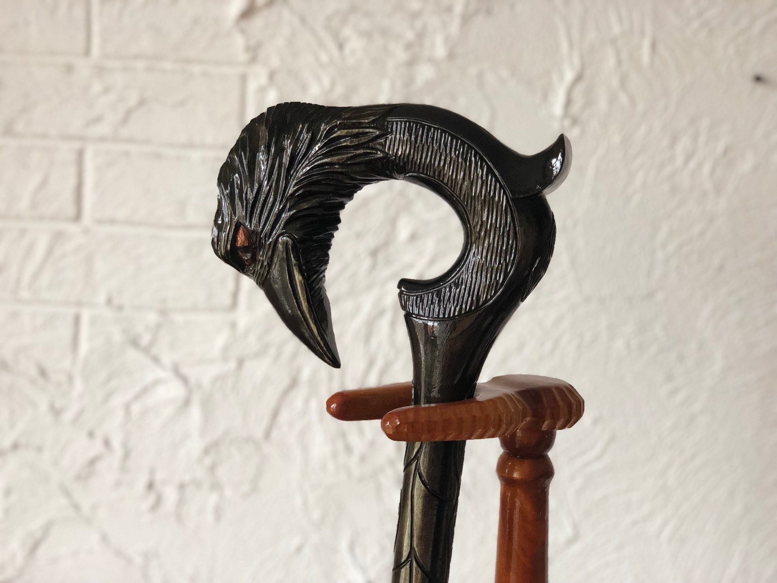 Raven Walking Cane Raven Black Walking Stick Raven Walking | Etsy UK