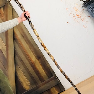 Wizard Walking Stick, Wizard Staff, Wooden Hiking Staff, Larp Wizard ...