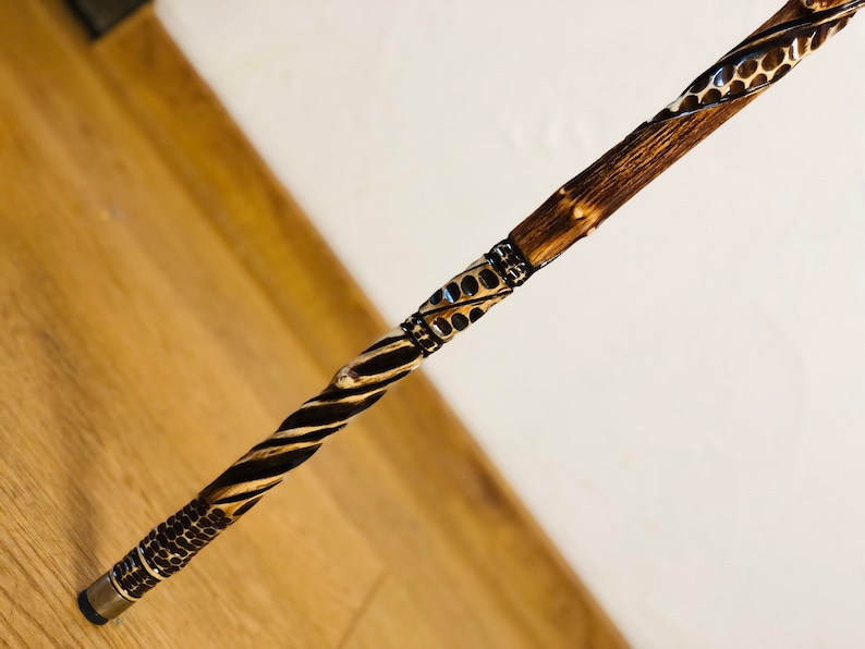 Hand Carved Walking Stick 36 Inch Wizard Walking Stick Magic - Etsy