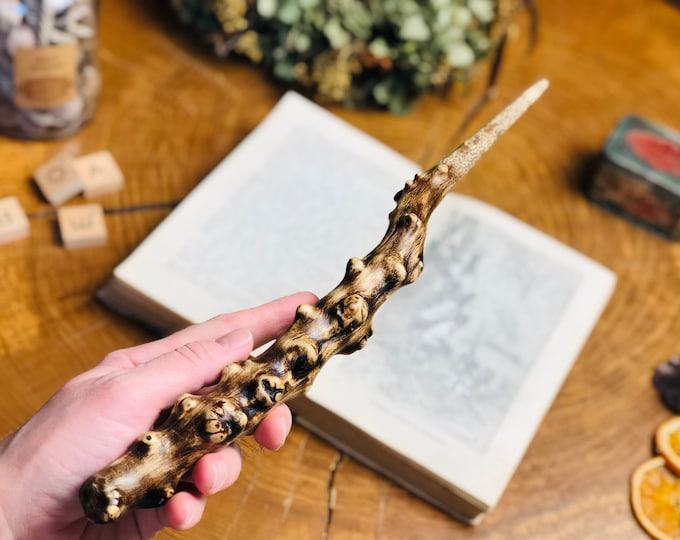 Carved Magic Wand, Wood Fantasy Wand, Handcrafted Wand - Etsy