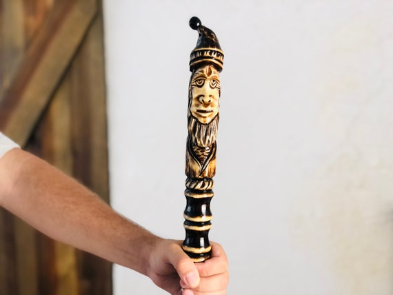 Wooden Wizard Staff Hiking Staff Hand Carved Walking Stick | Etsy