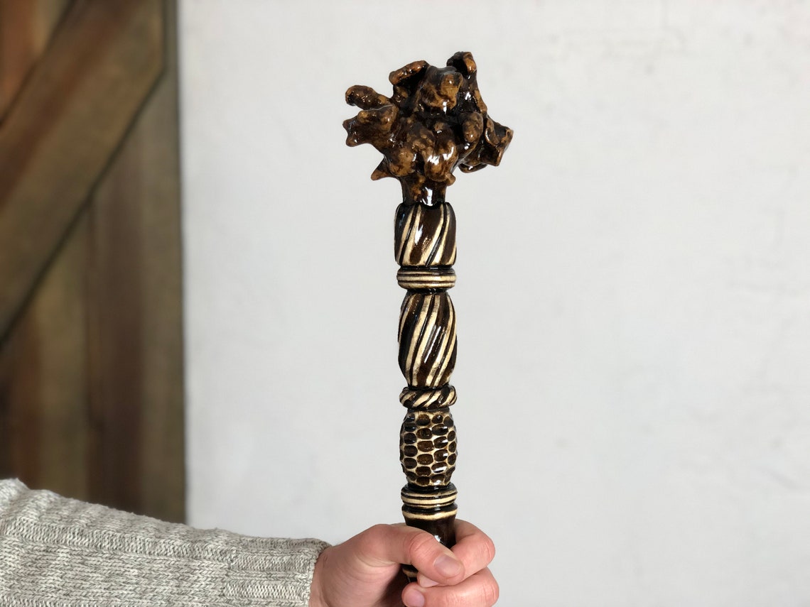 Wooden hiking staff Wizard staff Handmade mage staff Carved | Etsy