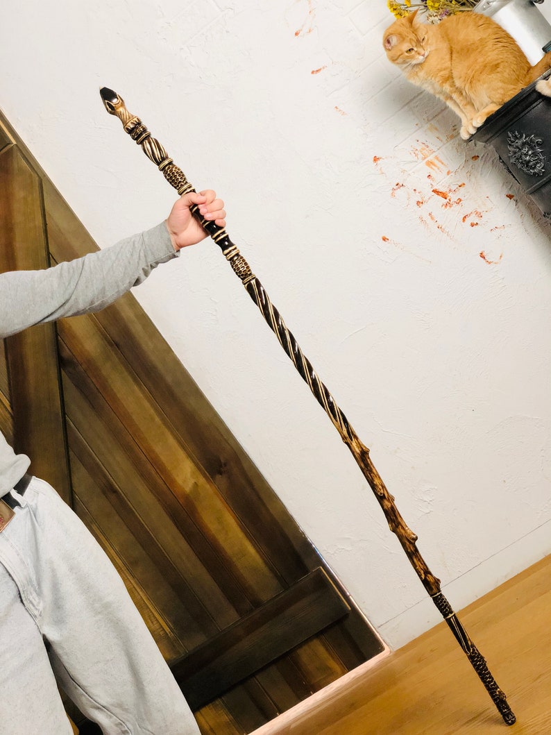 Mage Staff Wooden Hiking Stick Wizard Staff Handmade - Etsy