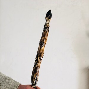 Wizard Staff Carved Hiking Staff Magic Druid Staff Fantasy | Etsy