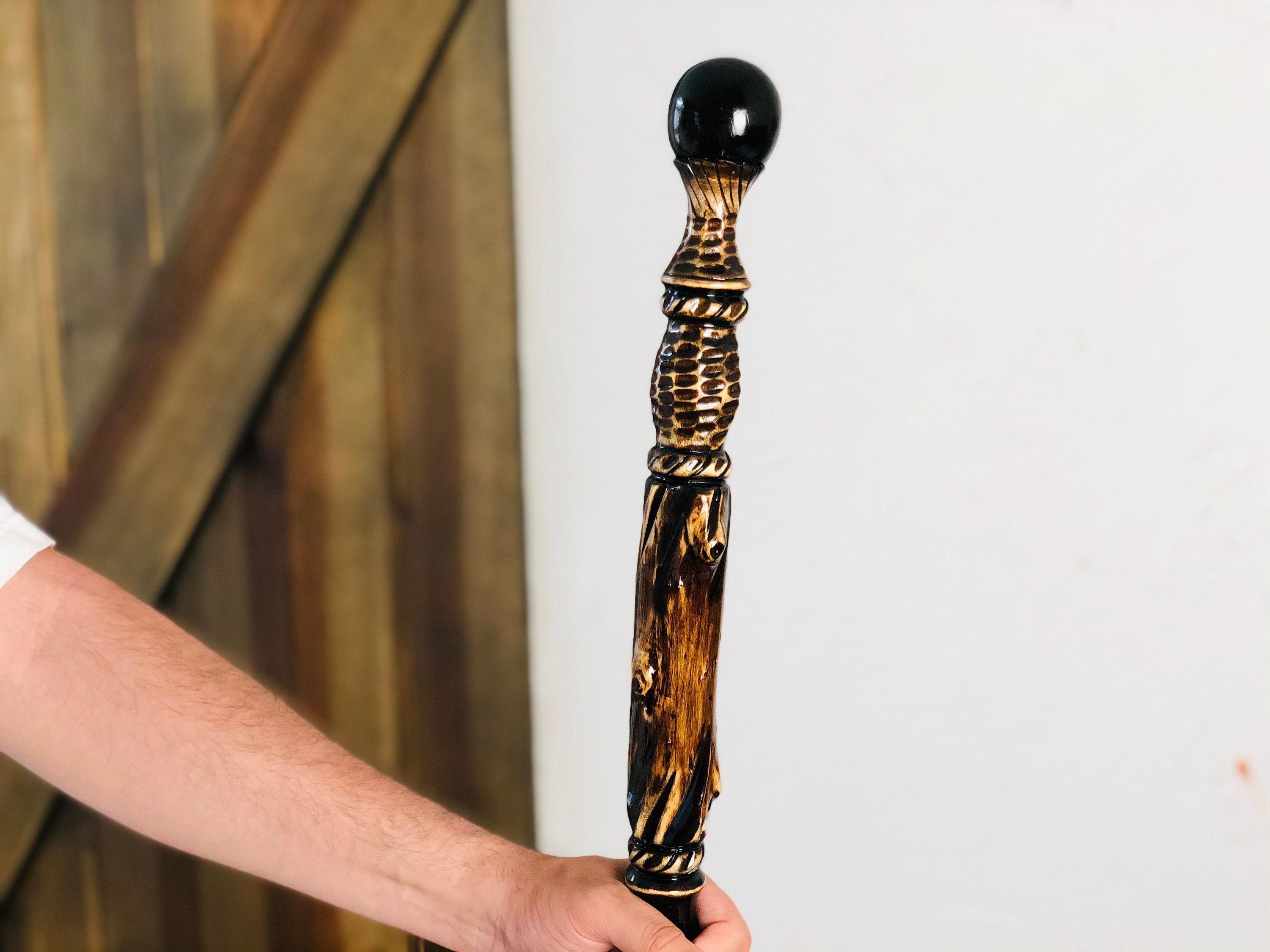 Magic staff larp wizard staff hiking sticks mage staff | Etsy