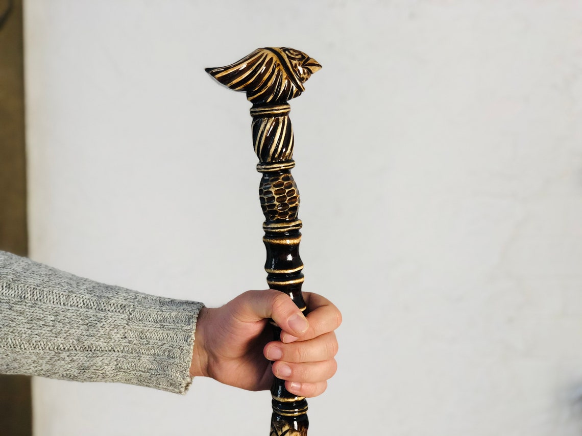 Hiking Staff Snake Wizard Staff Snake Hiking Stick Trekking - Etsy