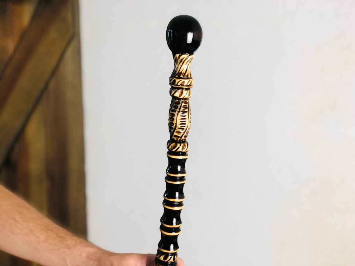 Wooden Staff Wizard Staff Rune Staff | Etsy
