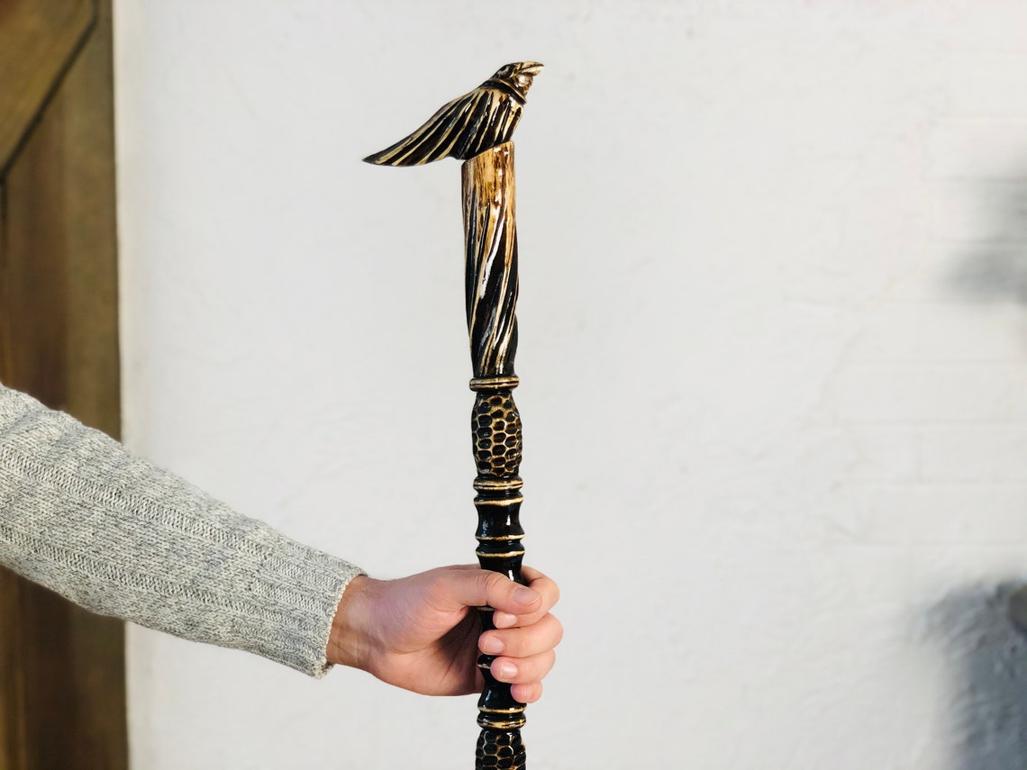 Mage staff wooden hiking stick wizard staff handmade | Etsy