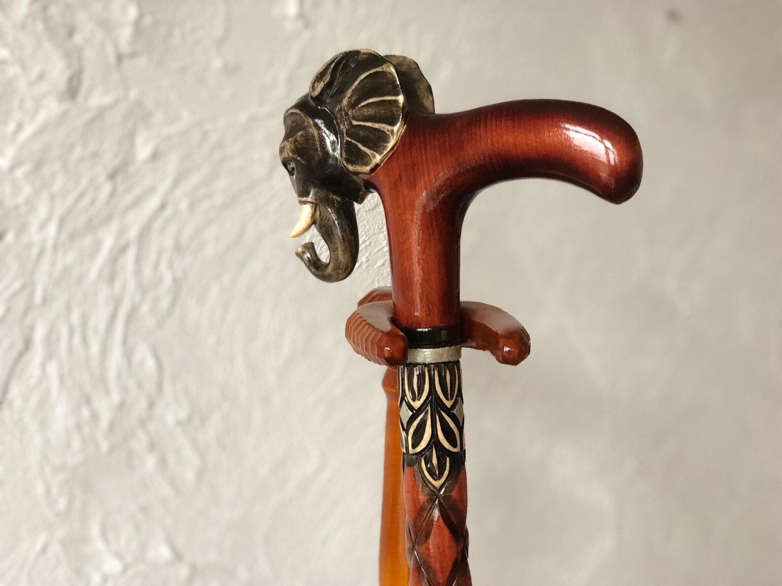 Wood Walking Cane Elephant - Etsy
