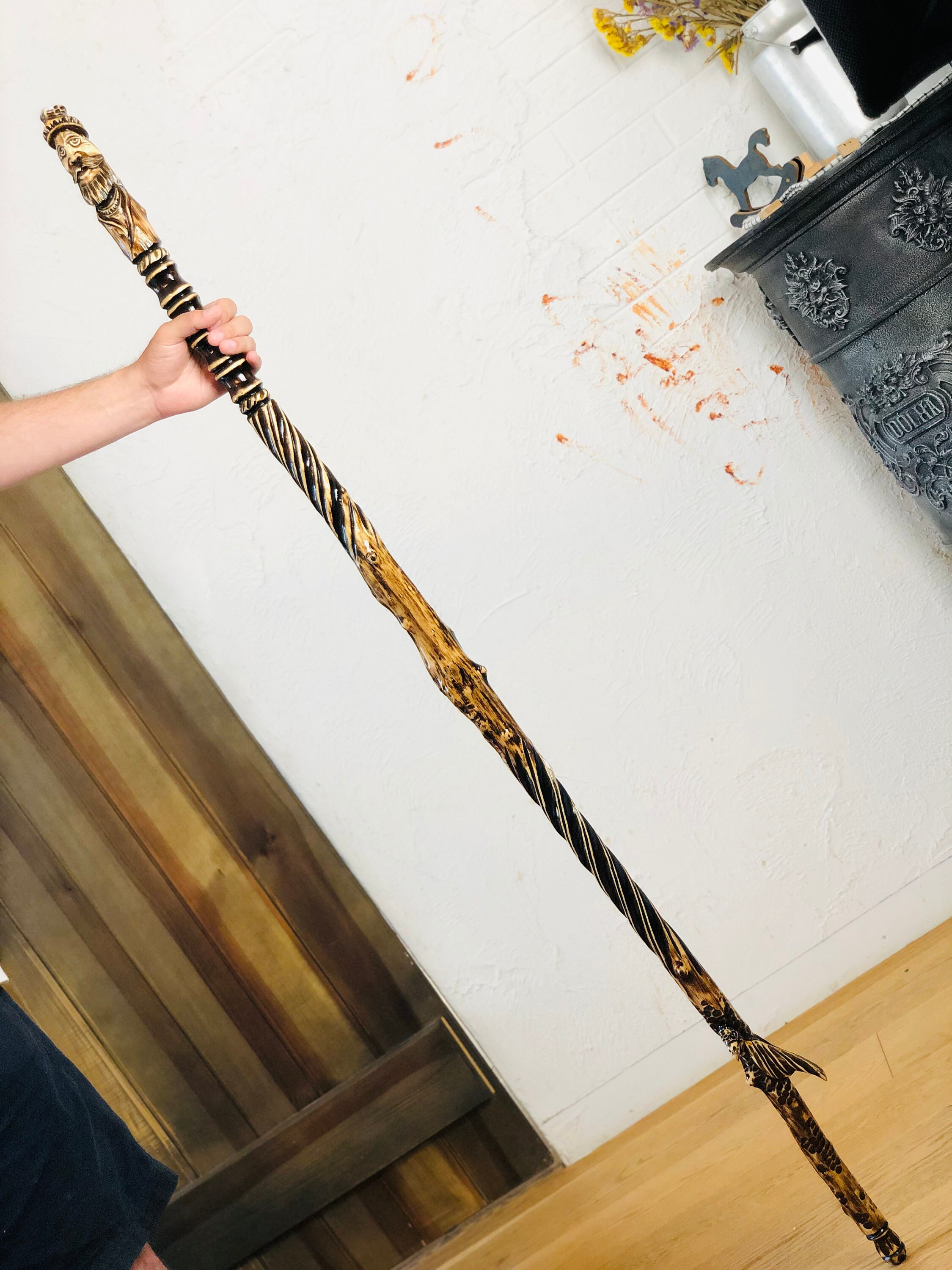 Mage staff Larp wizard staff Fantasy Staff Hiking staff | Etsy