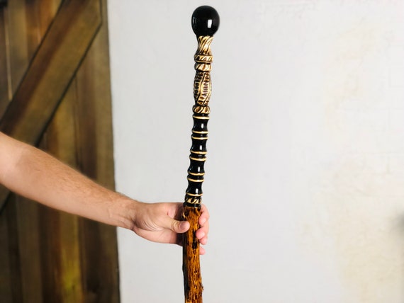 Wooden Staff Wizard Staff Rune Staff | Etsy