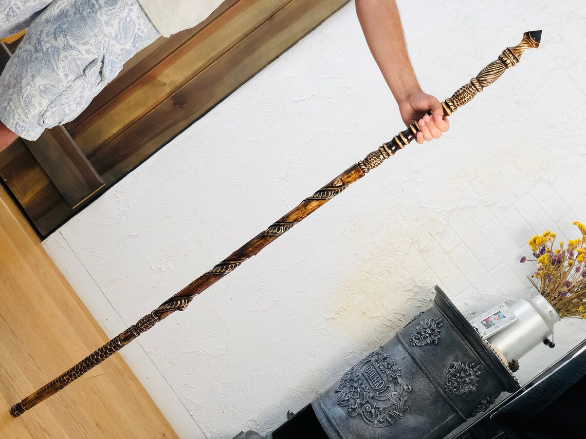 Walking staff Larp staff Wizard staff Hiking staff Mage | Etsy