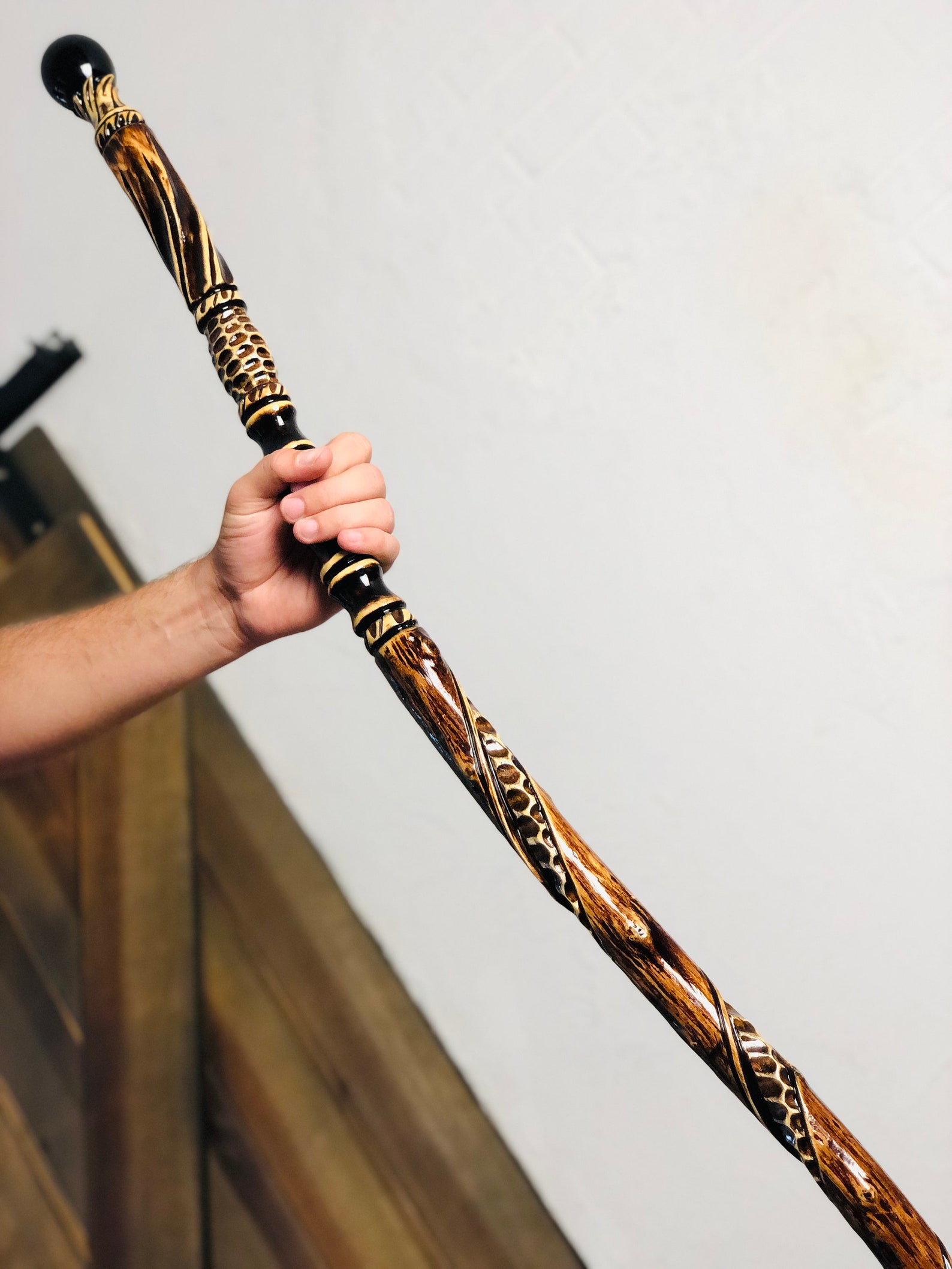 Larp Staff Hiking Pole Wizard Staff Hiking Staff Mage - Etsy
