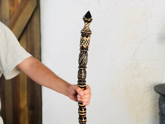 Walking Staff Larp Staff Wizard Staff Hiking Staff Mage | Etsy
