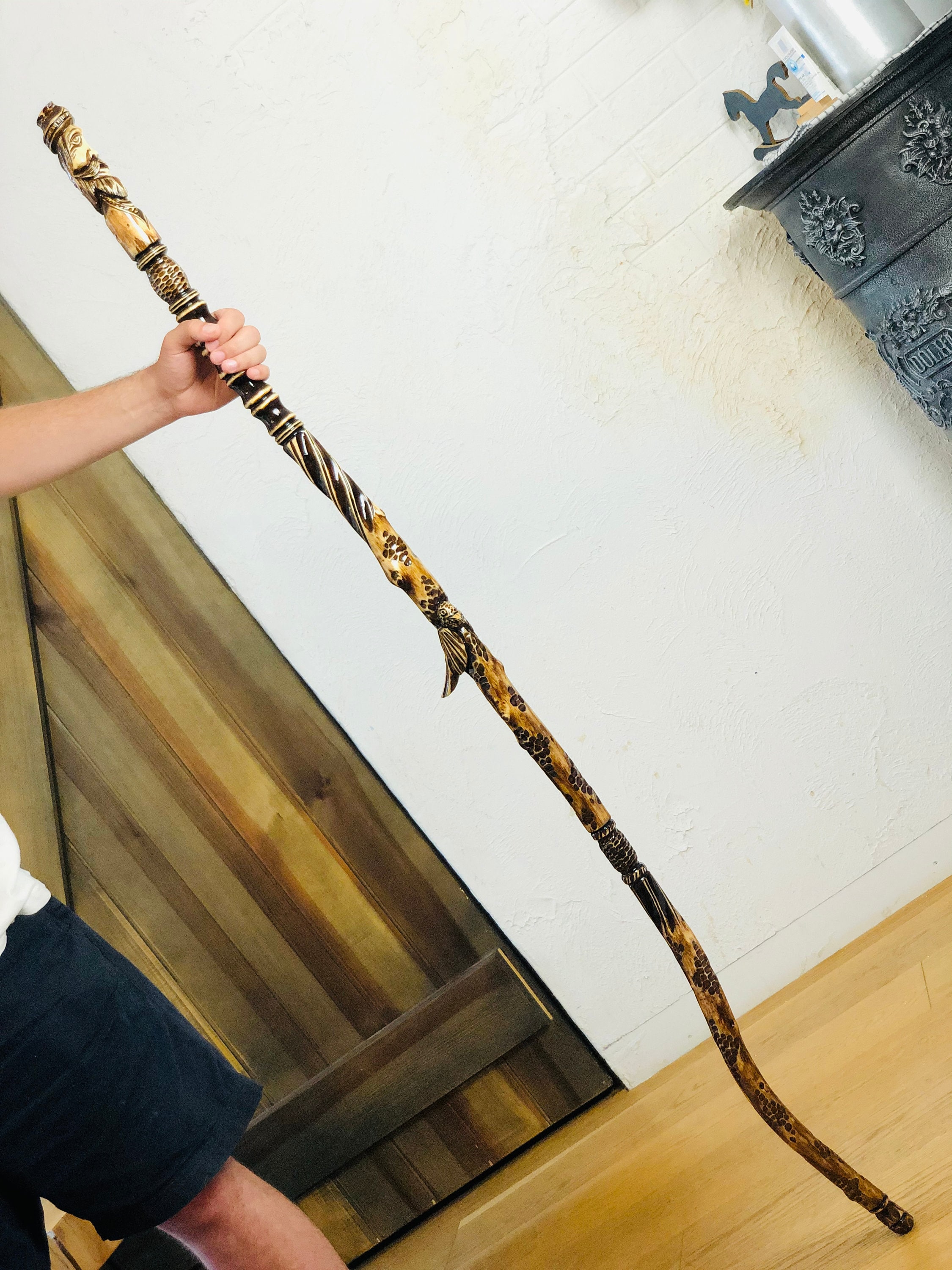 Wizard staff mage staff walking staff magic staff hiking | Etsy