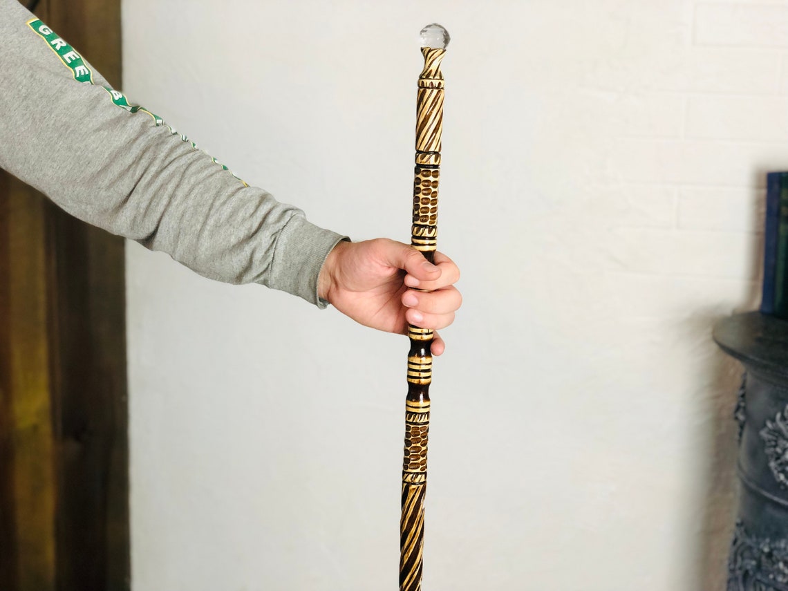 Mage Staff Wooden Hiking Stick Wizard Staff Handmade | Etsy