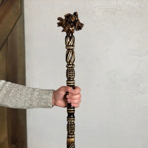 Wooden hiking staff Wizard staff Handmade mage staff Carved | Etsy