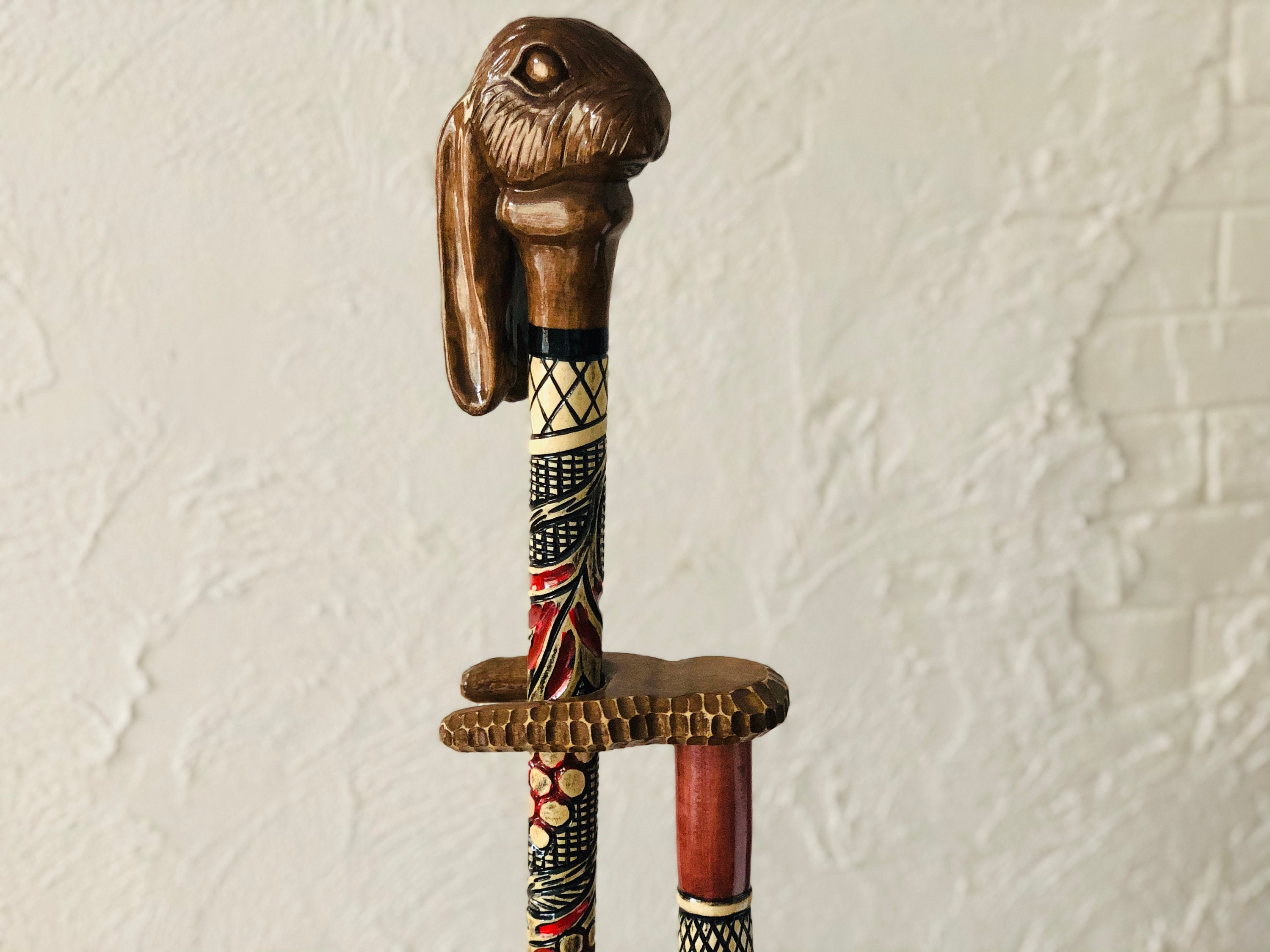 Wood Walking Cane Rabbit Handmade Walking Stick Victorian Cane | Etsy